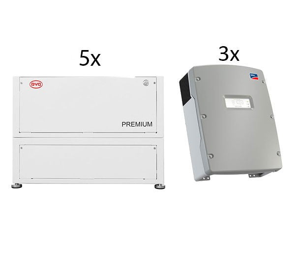 BYD + SMA (Bundle) B-BOX LVL 2021 15,4 (5 Stk./76,8 kWh) + 3x SI 6.0 L ...